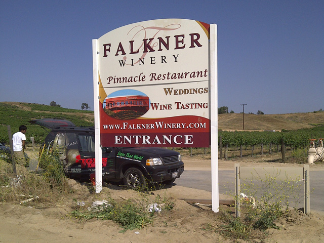 Sandblasted Entry Sign - Falkner Winery